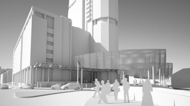 Bridgewater Place wind reduction plans go on show - BBC News