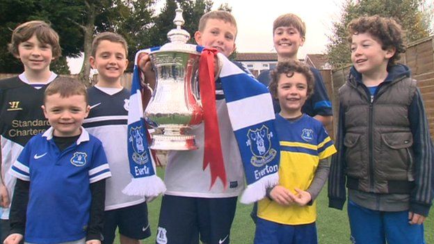 Formby football fan, 10, wins sleepover with the FA Cup - BBC News