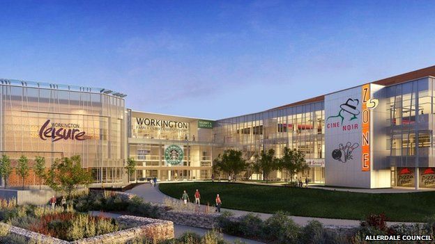 Thousands flock to new Workington sports centre - BBC News