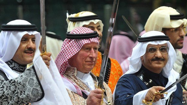 Prince Charles takes part in Saudi Arabian sword dance - BBC News