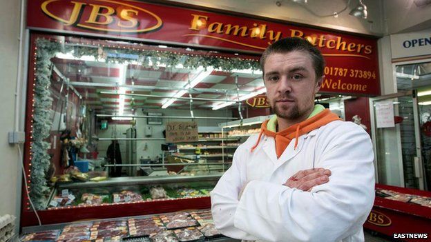 Butcher window display: Public to decide on dead animals - BBC News