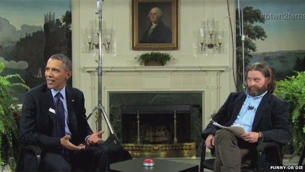 President Obama appears on Between Two Ferns chat show - BBC News