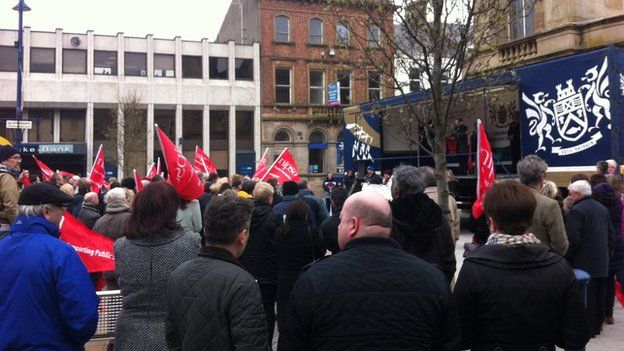 Driver Vehicle Agency: Staff stage Coleraine protest - BBC News