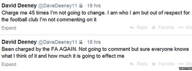 St Neots footballer David Deeney charged by FA over tweets - BBC News