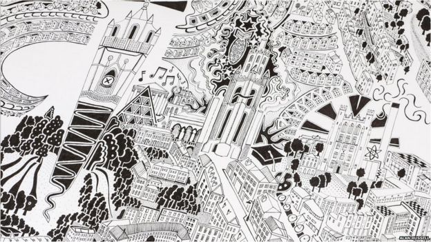 Bristol artist creates hand-drawn maps of the city - BBC News