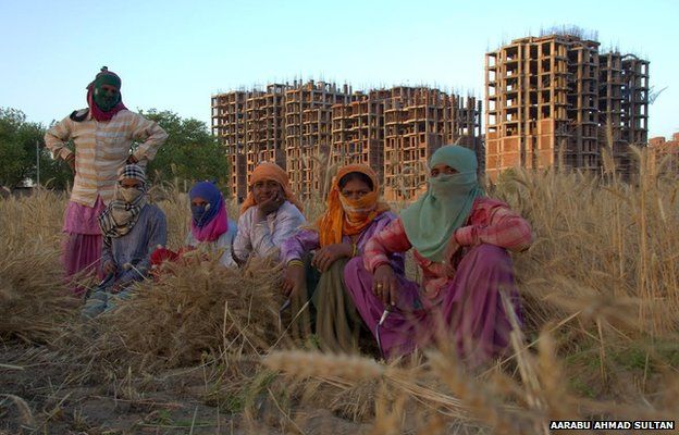 Gurgaon-Basai: The India where skyscrapers overlook farms - BBC News