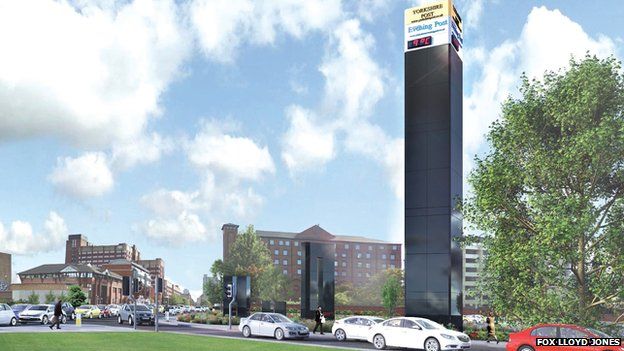 Leeds landmark tower to survive Yorkshire Post demolition - BBC News