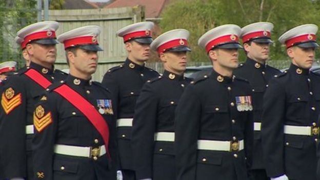 East Midlands naval and marine reserves in parade - BBC News
