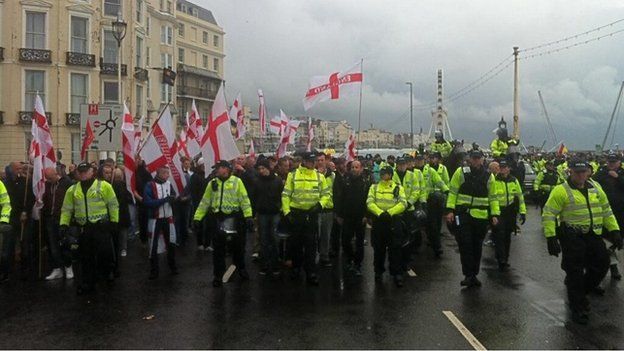 Policing March for England in Brighton cost £500k - BBC News