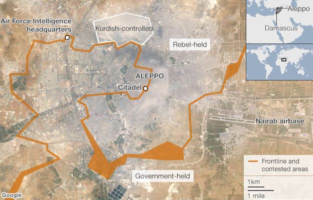 Syria conflict: Barrel-bombed Aleppo 'living in fear' - BBC News