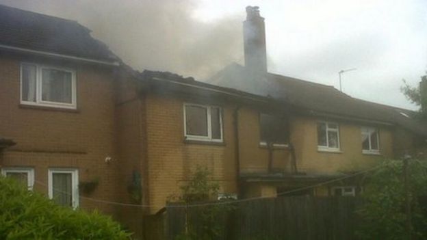 Solar panels on fire on home in Addiscombe - BBC News