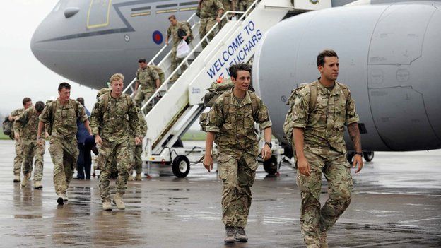 RAF squadron returns to Fife base after Afghan deployment - BBC News