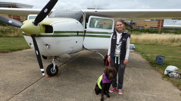 Leighton Buzzard flying dog gets 'crew card' - BBC News
