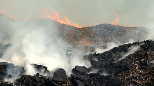 Fire breaks out at Meriden recycling depot - BBC News