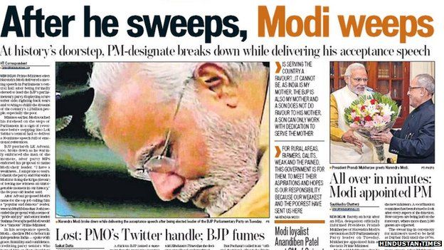 Indian media: Modi's 'emotional speech' - BBC News