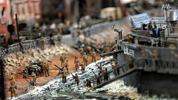 Air cadets unveil D-Day landings model in Swansea - BBC News