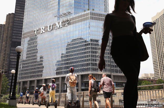 Donald Trump skyscraper sign 'tasteless' - BBC News