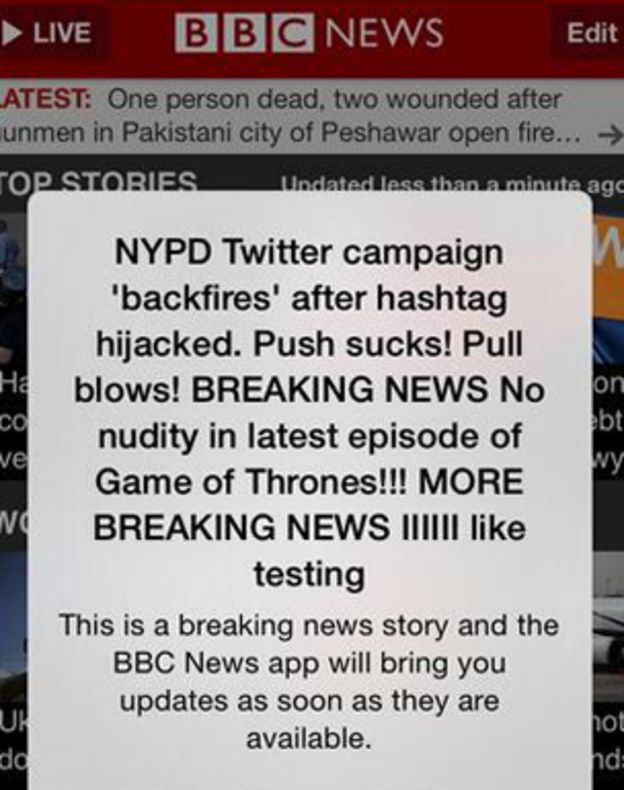BBC apologises after news alerts sent in error - BBC News