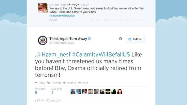 #BBCtrending: Americans scoff at Isis Twitter threats - BBC News
