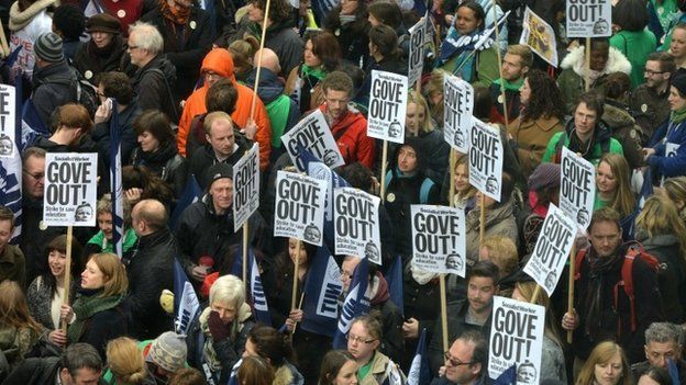 David Cameron condemns public sector strike - BBC News