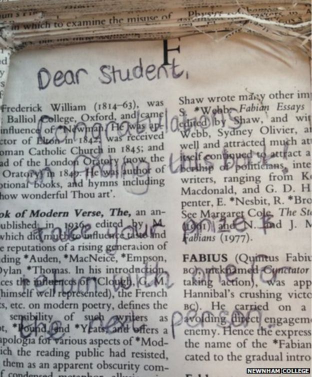 Cambridge University secret chocolate stash found in book - BBC News