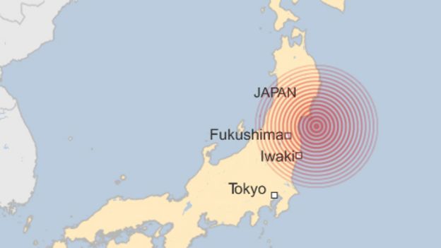 Strong earthquake hits the east of Japan - BBC News