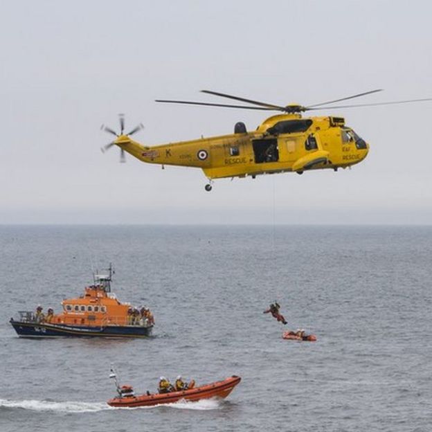 Revamped Redcar lifeboat station marked by rescue display - BBC News