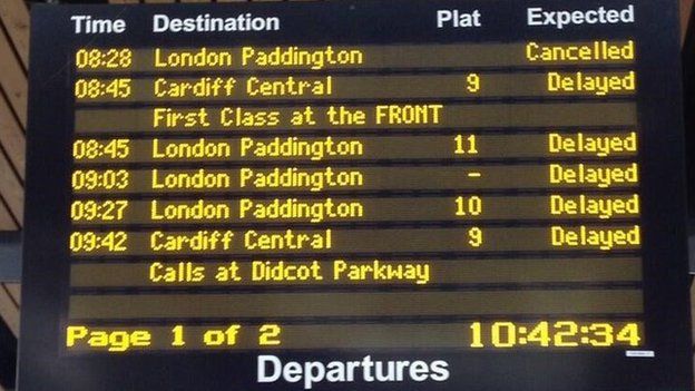 'Severe disruption' to First Great Western rail services - BBC News