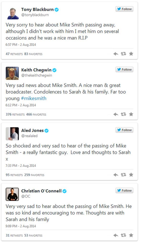 Mike Smith: Tributes paid to former Radio 1 DJ - BBC News