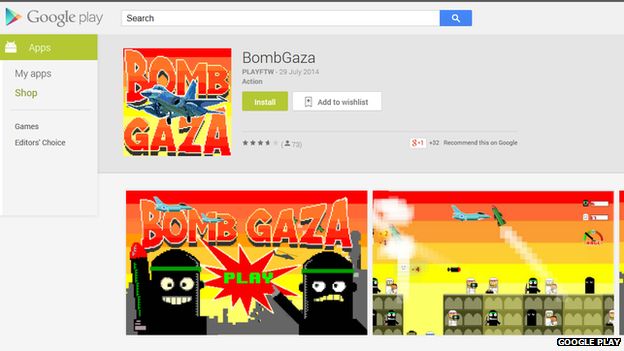 Google Play takes down 'Bomb Gaza' game - BBC News