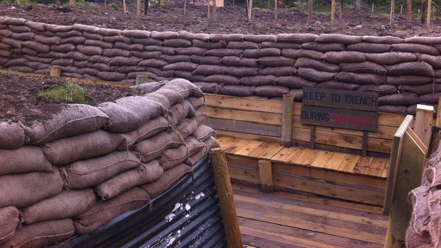 Outdoor replica WW1 trench opens in Cavan - BBC News