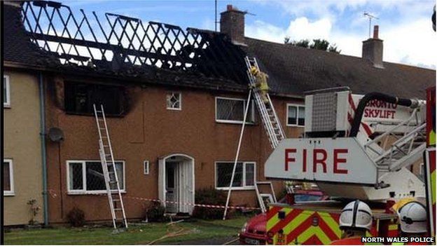 Five taken to hospital after house fire in Abergele - BBC News