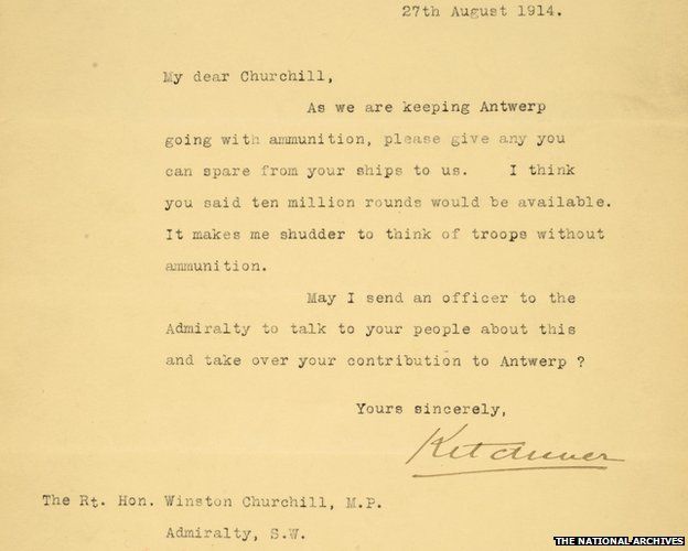 Churchill rejected Lord Kitchener's WW1 ammunition plea, letter reveals ...