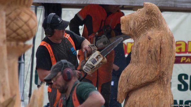 Wood work: Images from Carrbridge's chainsaw contest - BBC News