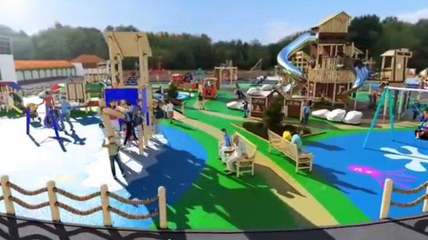 Free swimming as revamped Pontypridd lido opens - BBC News