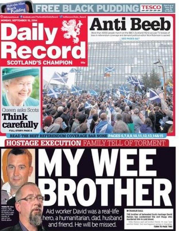 What the Scottish papers say - BBC News