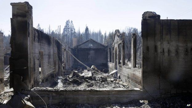 California wildfire doubles in size overnight - BBC News