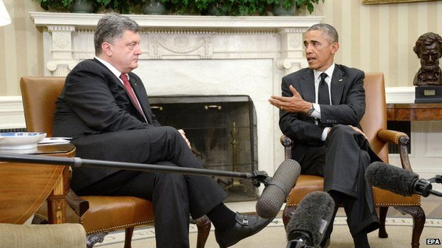 Ukraine crisis: Obama praises 'excellent' Poroshenko - BBC News