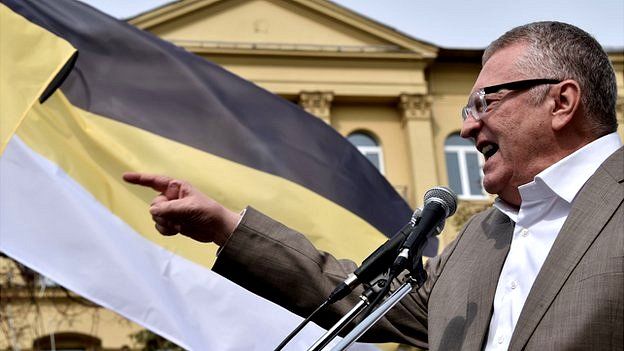 Putin's ultranationalist ally and clown Zhirinovsky dies at 75 - BBC News