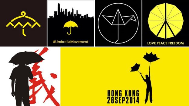 How the humble umbrella became a HK protest symbol - BBC News