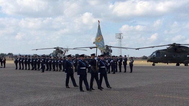 Merlins handover ceremony at RAF Benson - BBC News