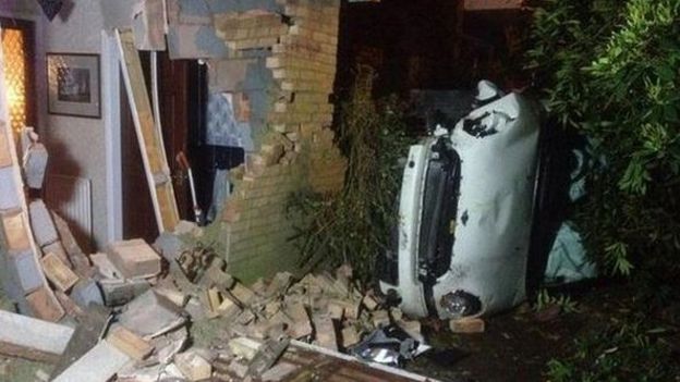 Car smashes into Wolverhampton conservatory - BBC News