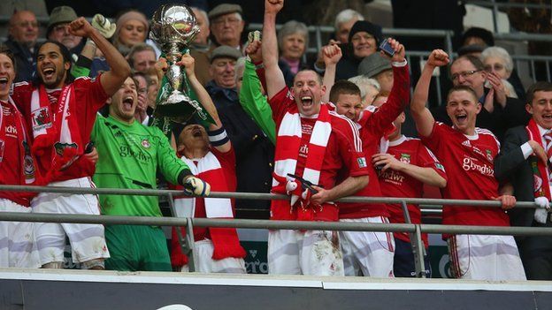 Wrexham FC celebrates 150th anniversary at Grimsby game - BBC News