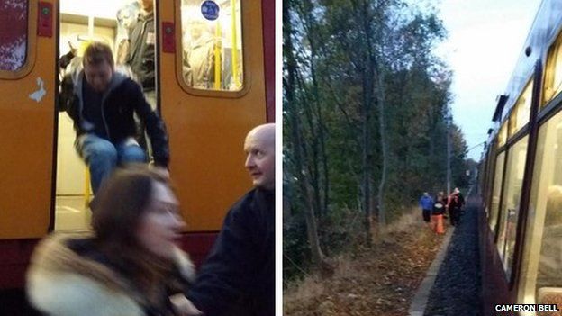 Metro blaze on Tyneside sees train evacuated - BBC News