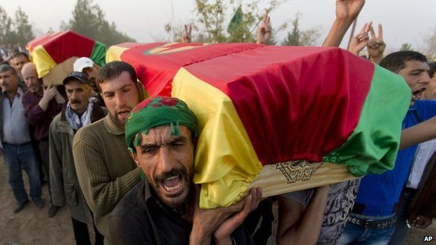 Islamic State conflict: Kurdish fighters arrive in Turkey - BBC News