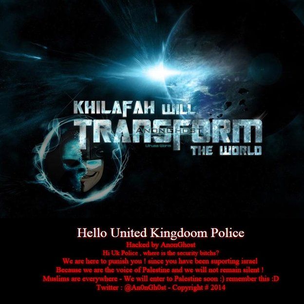 Nottinghamshire Police website hacked by AnonGhost - BBC News