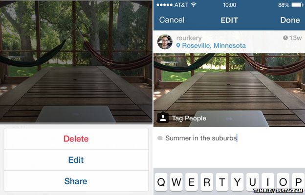 Instagram unveils caption editing and discovery update - BBC News