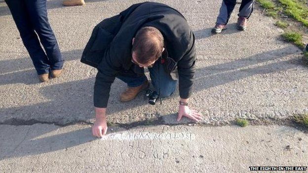 Parham Airfield WW2 graffiti sparks US serviceman search - BBC News
