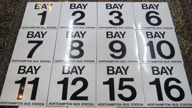 Northampton bus bay signs auctioned for Rotary Club funds - BBC News