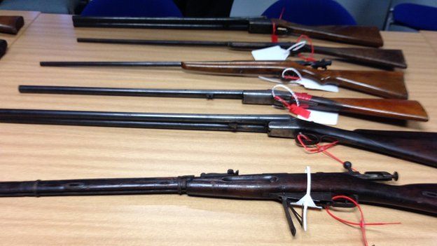Shotguns and rifles handed in during gun surrender on Merseyside - BBC News